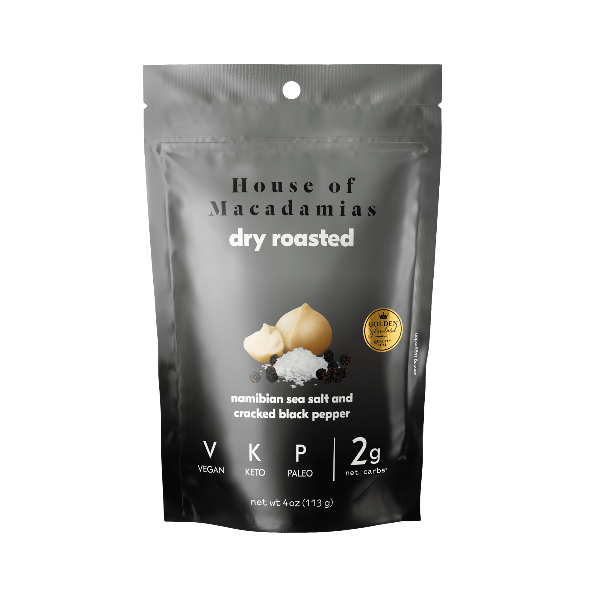 Dry Roasted Macadamia Nuts with Namibian Sea Salt & Black Pepper (4oz ...
